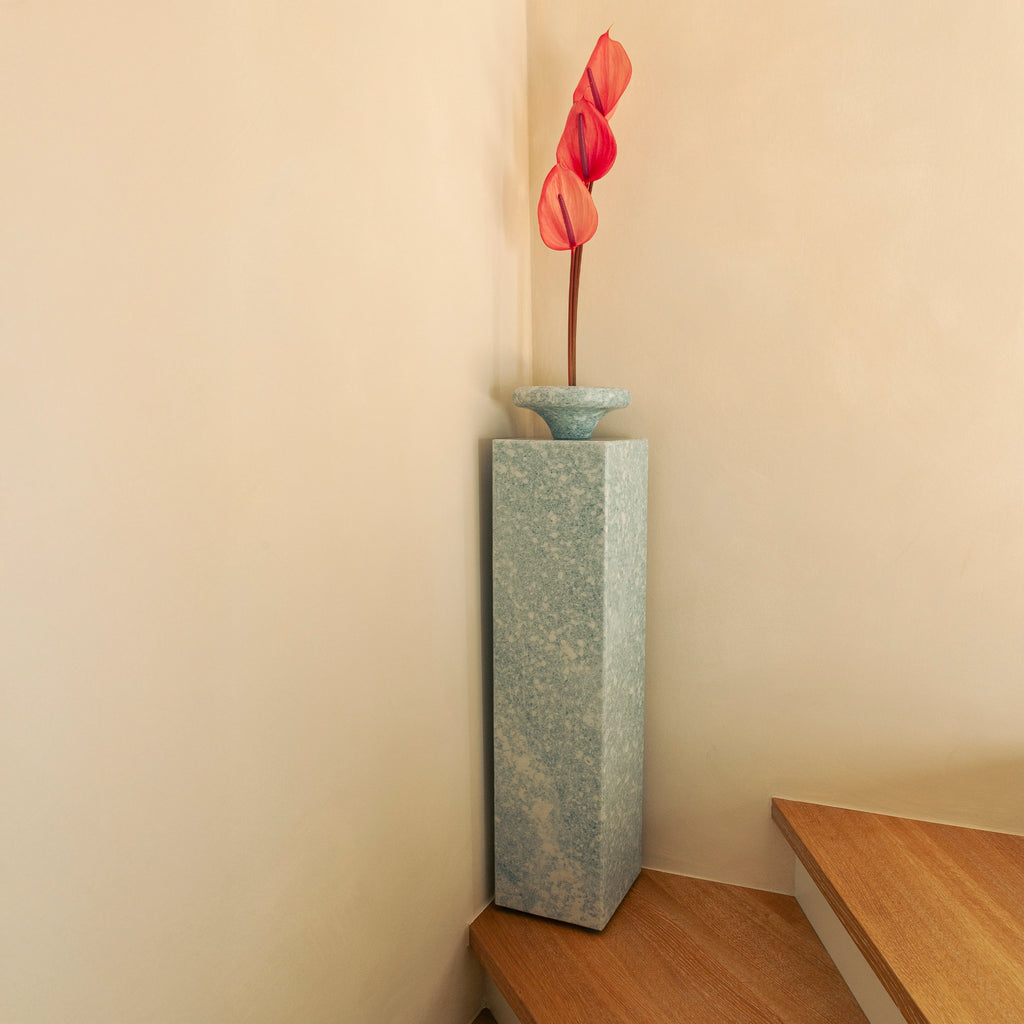 metropolis - blue crystal marble pedestal