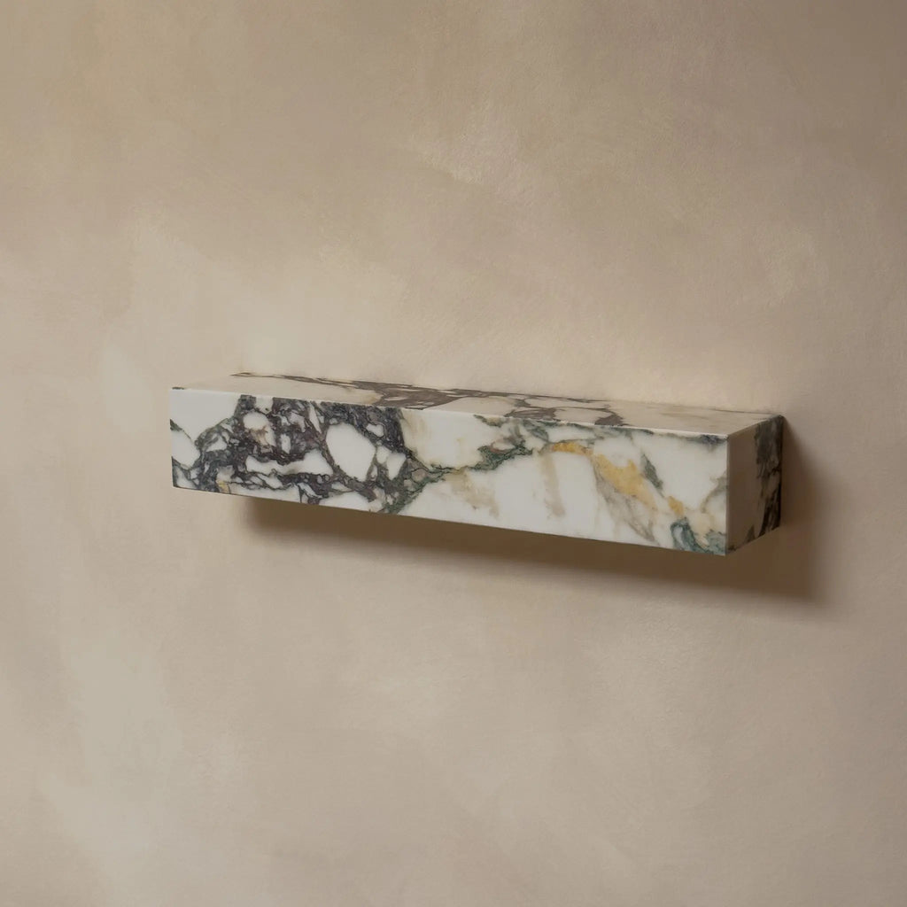 metropolis - viola calacatta marble wall shelf